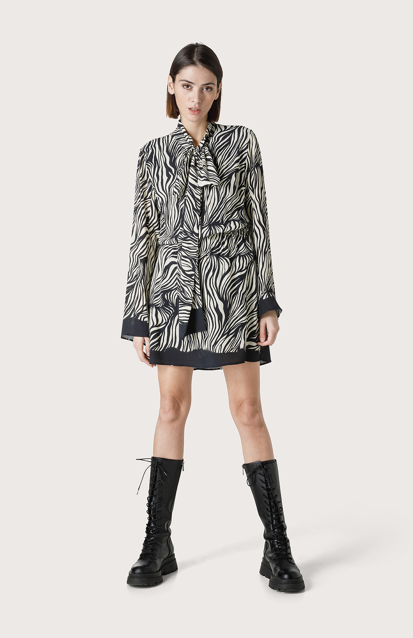 Zebra Pattern Mini Dress Col Black Seventy®
