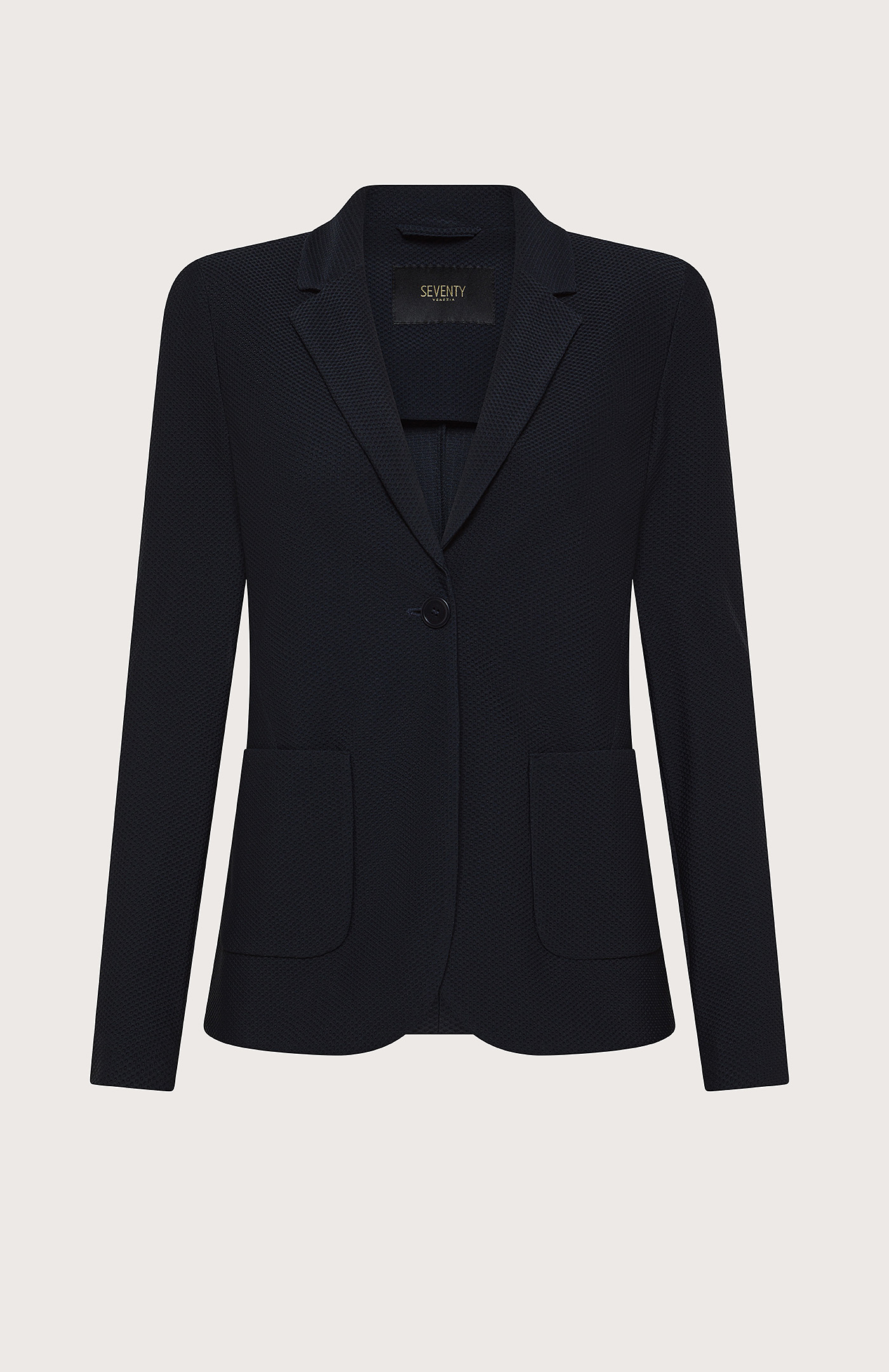 Slim-fit single-breasted jacket in honeycomb bi-stretch technical ...