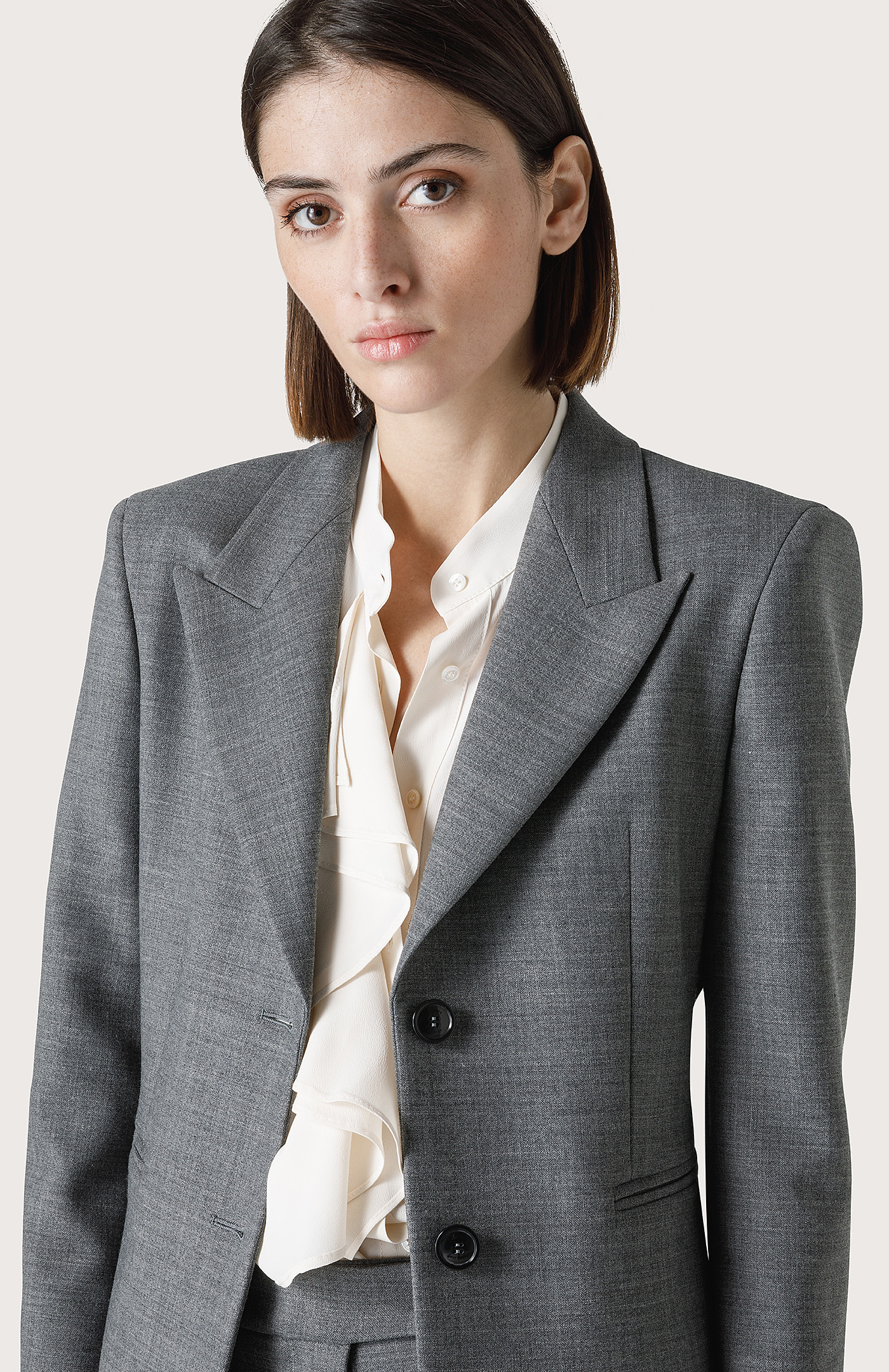 Single-breasted jacket with split sleeves - Col. Grey | Seventy®