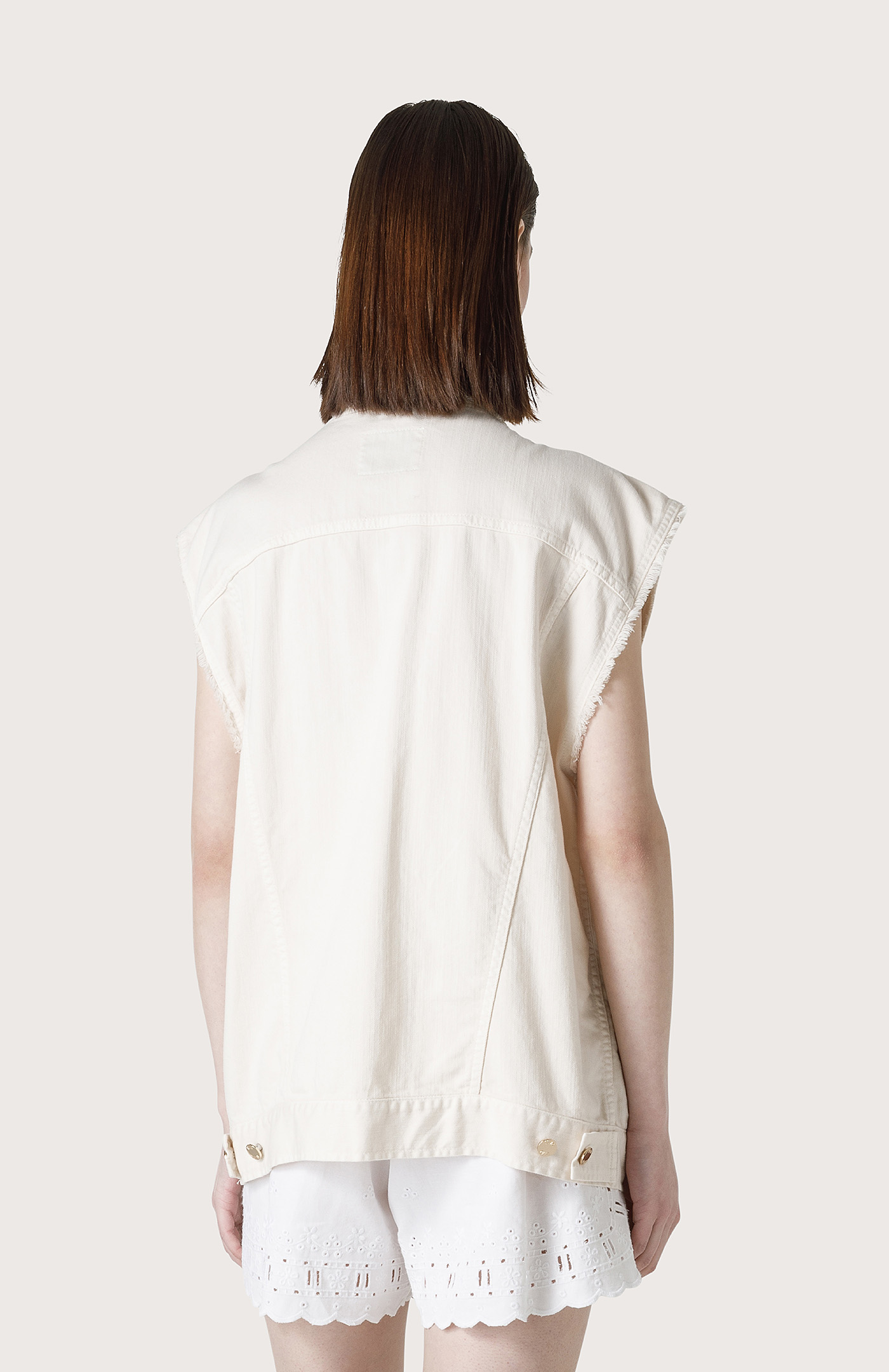 Long distressed vest - Col. White | Seventy®