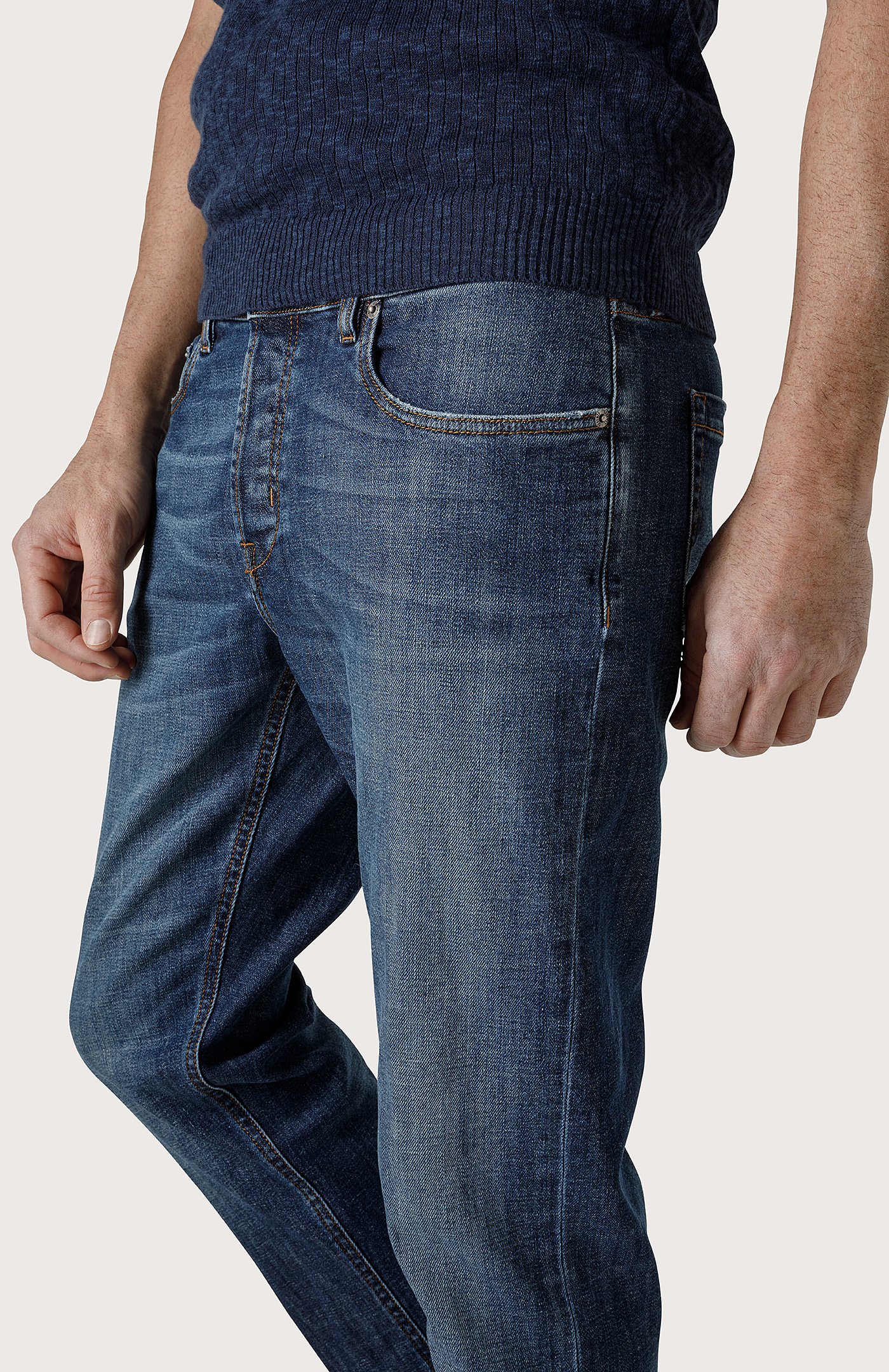 Stone-washed denim trousers - Col. Blue | Seventy®